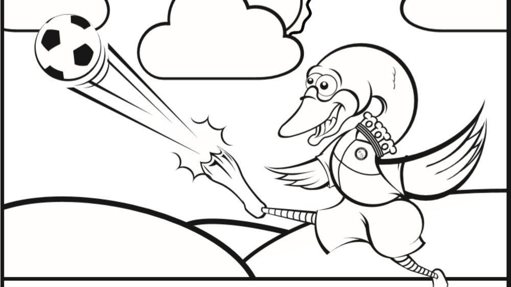 Colour in Swanny the Striker! - Wycombe Wanderers